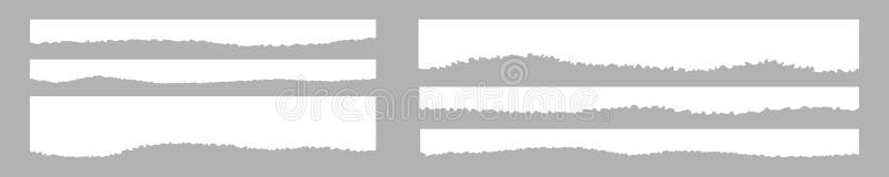 Set of Different Jagged Paper Textures. White Sheets with Torn Edges ...