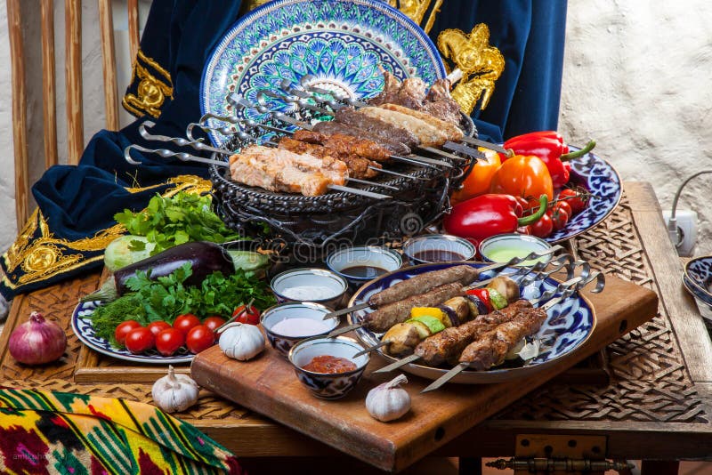 Set of different kebabs stock image. Image of graphic - 71689283