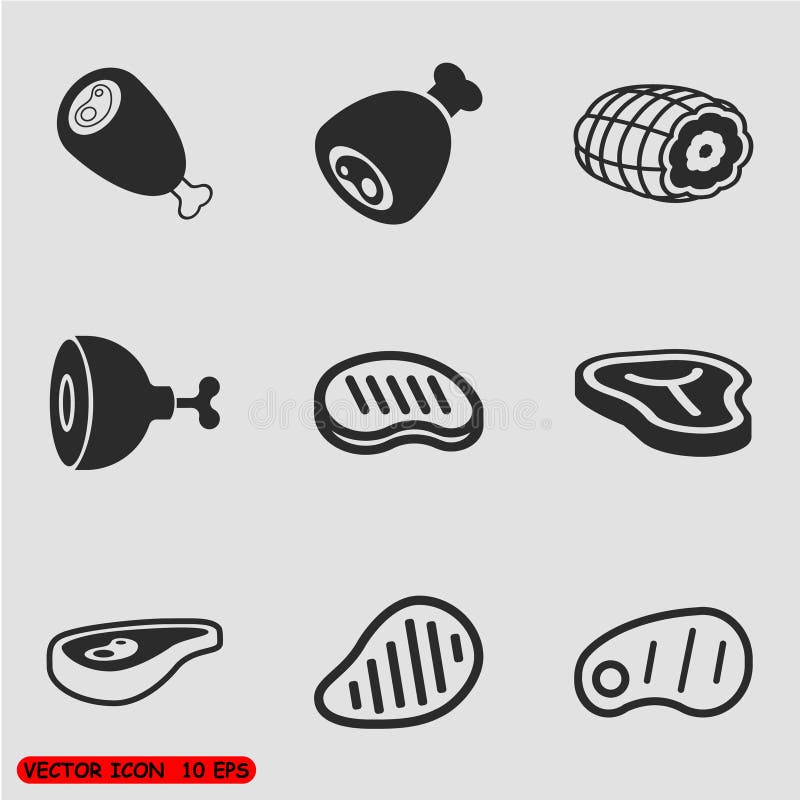 Set of Different Kinds of Meat Stock Vector - Illustration of meat ... Set of Different Kinds of Meat Stock Vector - Illustration of meat ...