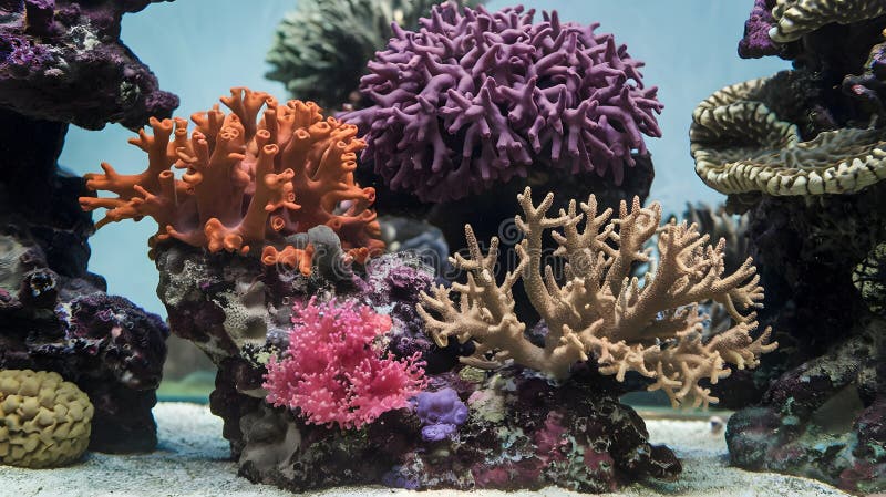 Set of Different Kinds of Tropical Coral Reefs. Sea Life Elements Stock ...