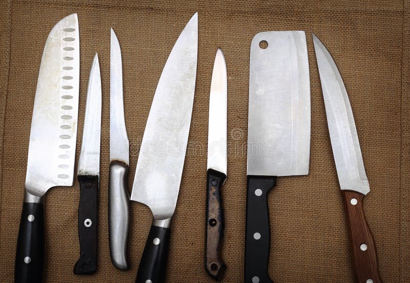 Set kitchen knives stock photo. Image of utensil, carving - 267149342