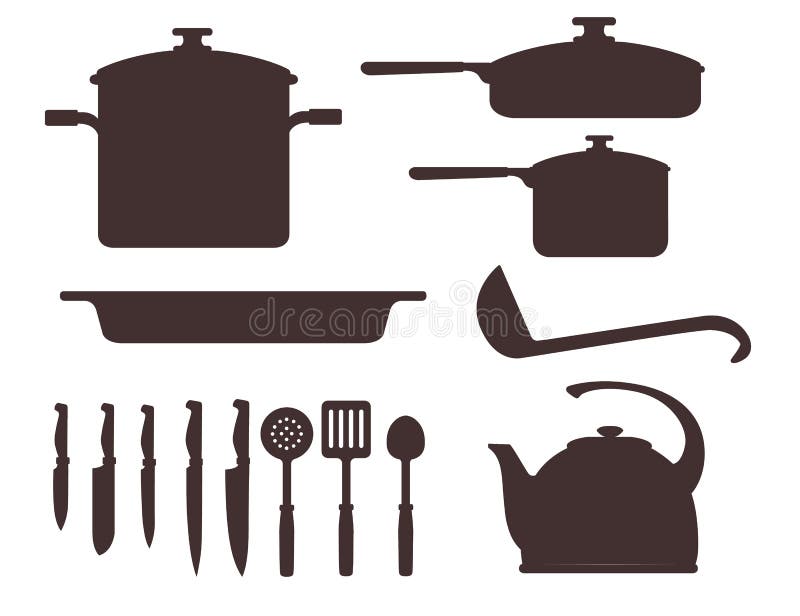 Set of Different Kitchenware and Utensils Cooking Equipment Kitchenware ...