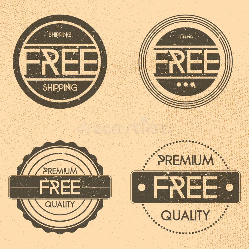 Set of Different Labels Isolated on White Background Stock Illustration ...