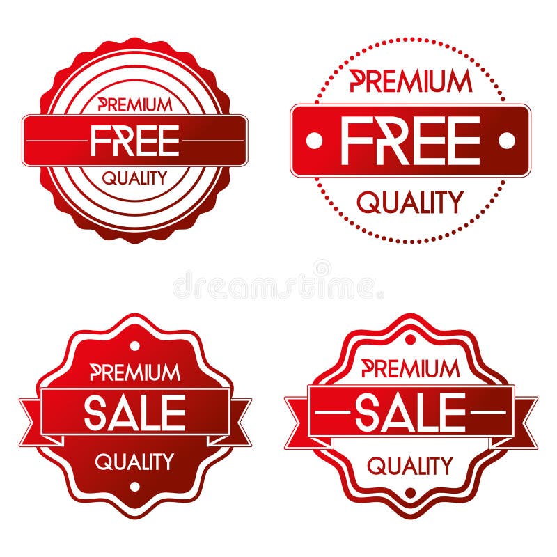 Set of Different Labels Isolated on White Background Stock Illustration ...