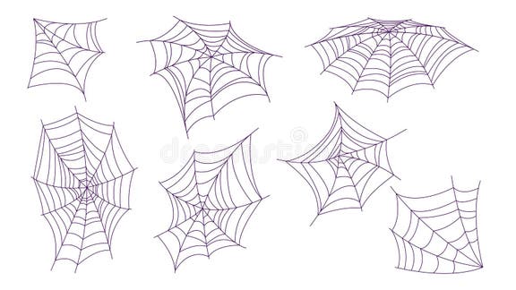 Spider webs set stock vector. Illustration of detail - 256143304