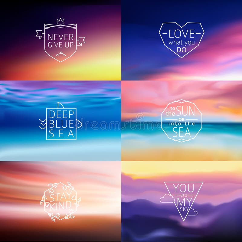 Set of Different Landscape with Trees Stock Vector - Illustration of ...