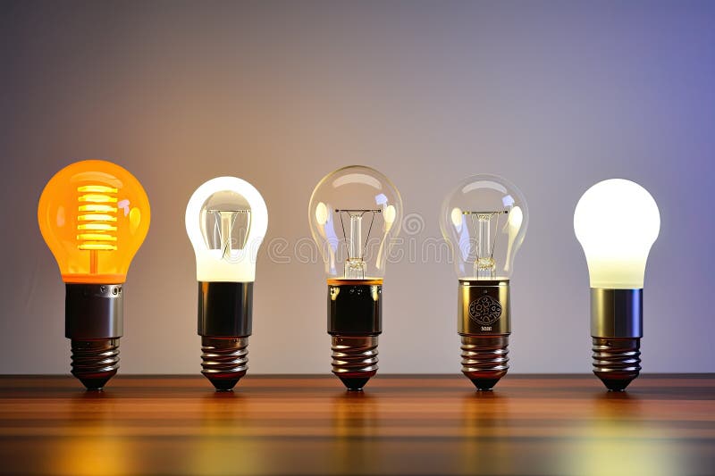 Set of Different Light Bulbs, Commonly Used Different Types Light Bulb ...