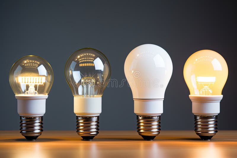 Set of Different Light Bulbs, Commonly Used Different Types Light Bulb ...