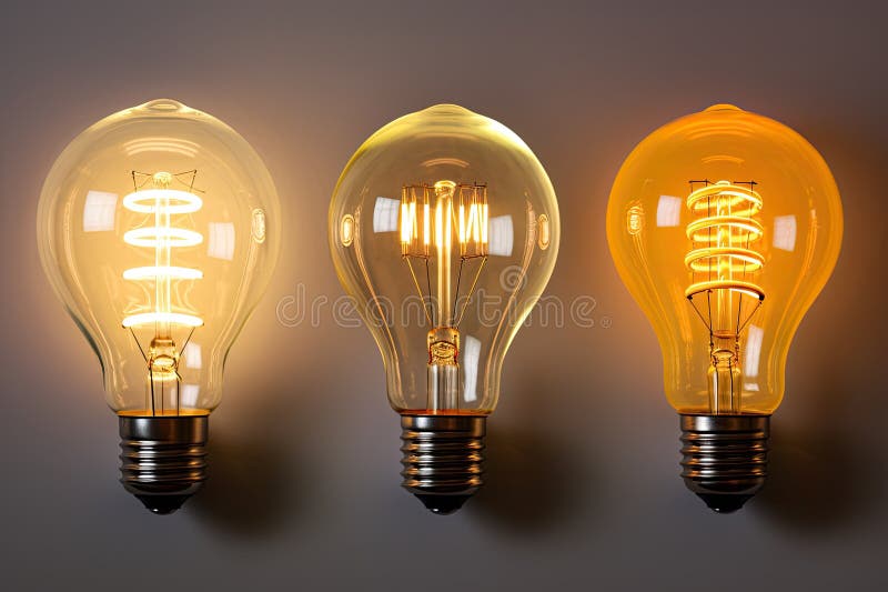Set of Different Light Bulbs, Commonly Used Different Types Light Bulb ...