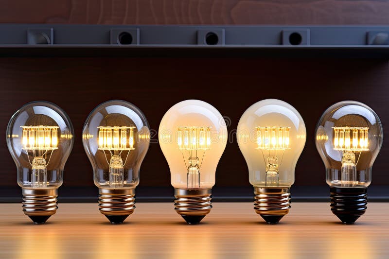 Set of Different Light Bulbs, Commonly Used Different Types Light Bulb ...