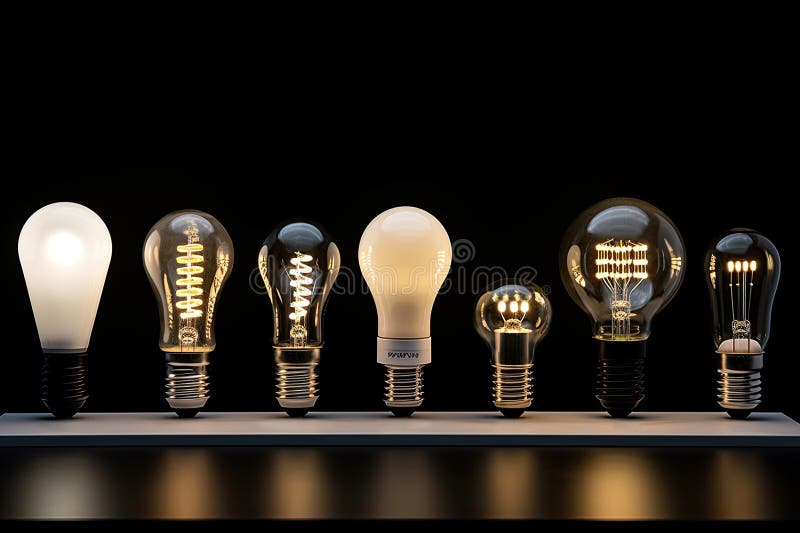Set of Different Light Bulbs, Commonly Used Different Types Light Bulb ...