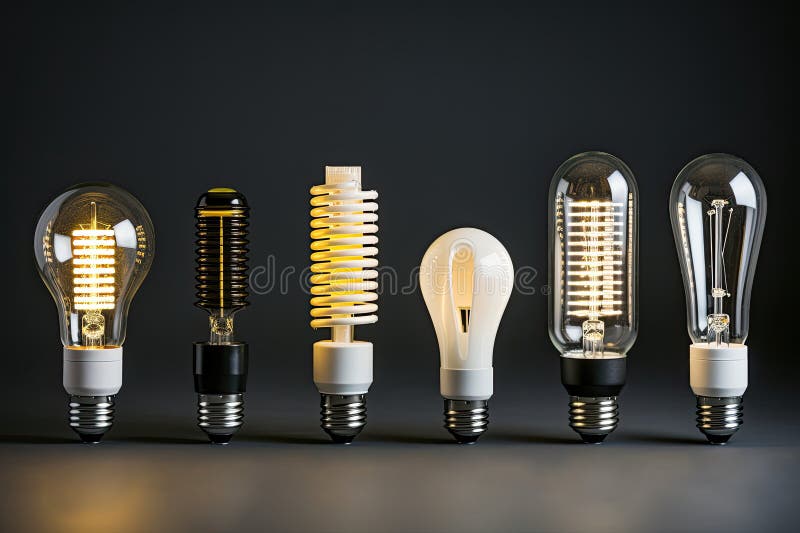 Set of Different Light Bulbs, Commonly Used Different Types Light Bulb ...
