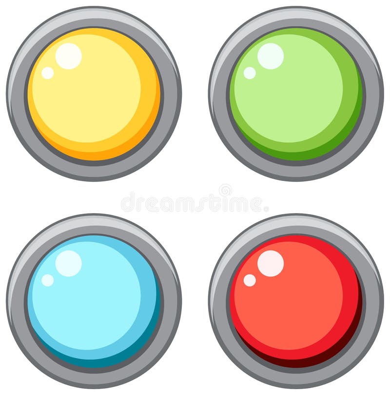 Set of Different Light Button Game Element Stock Vector - Illustration ...