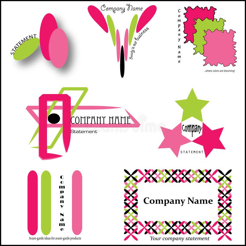 Set of Different Logos Isolated Stock Illustration - Illustration of ...