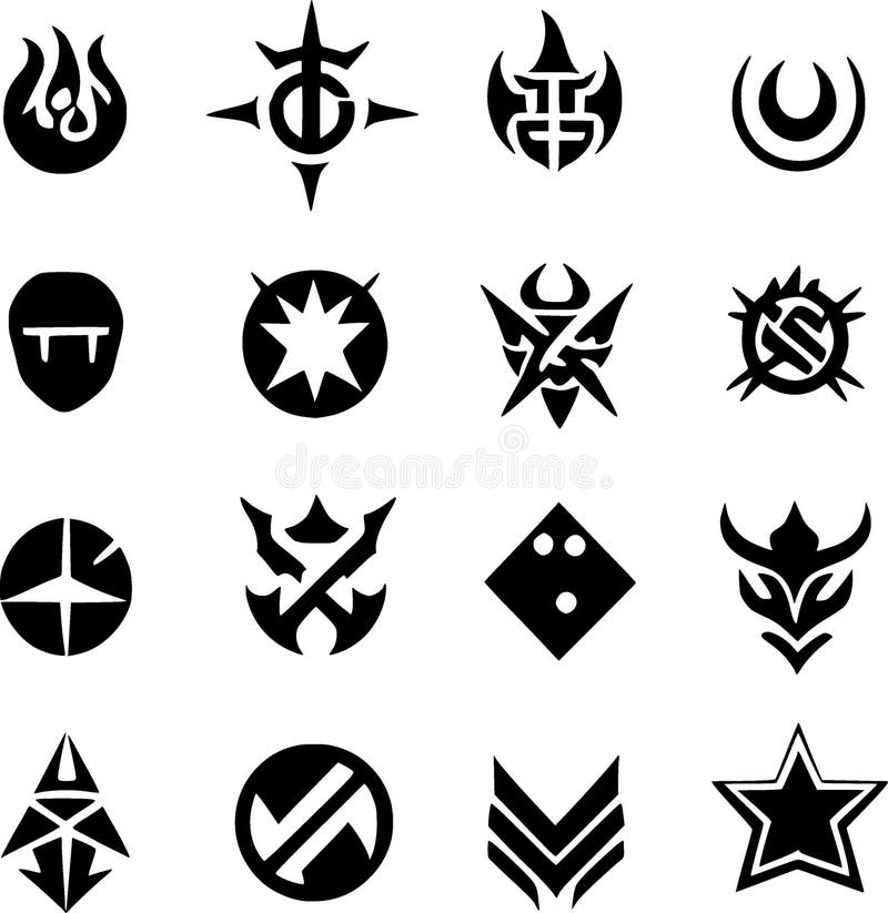 A set of different logos stock illustration. Illustration of shape ...