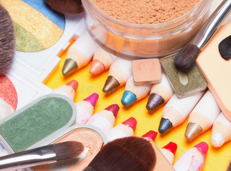 Set of Different Makeup Products Stock Image - Image of beauty, artist ...