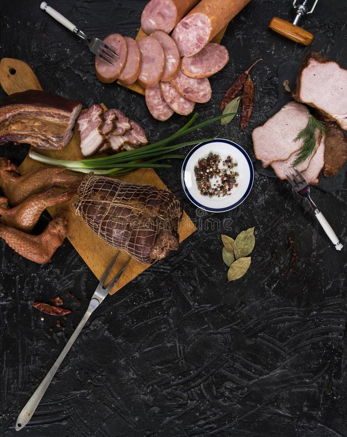 Set of different meat food stock image. Image of eating - 82780683