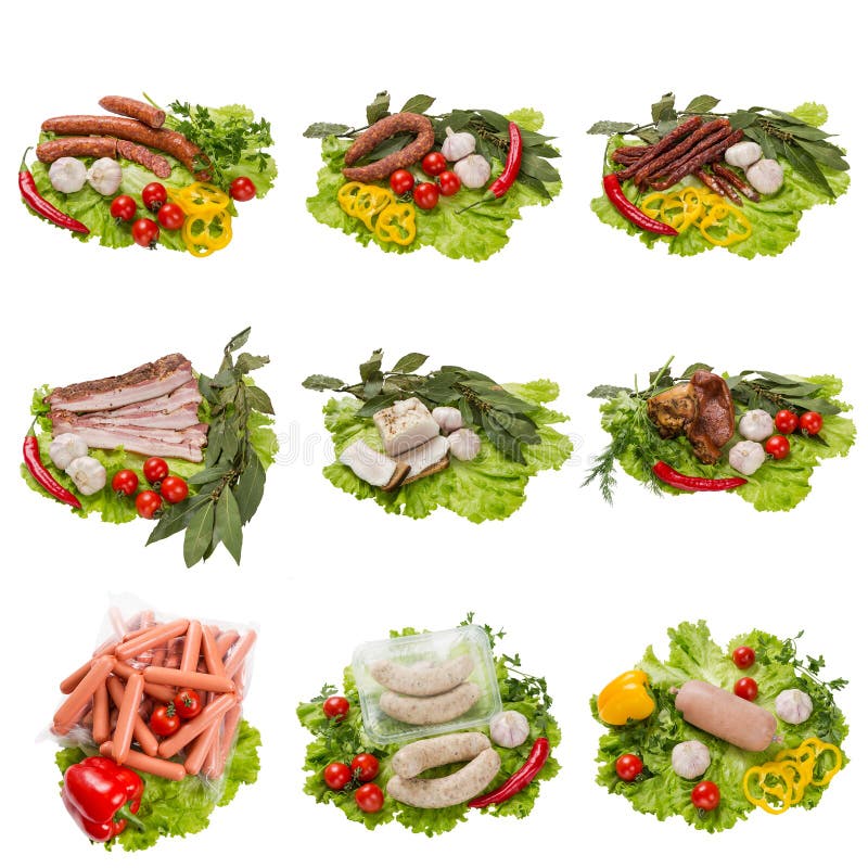 Set of a Different Meat Products Stock Photo - Image of collection ...