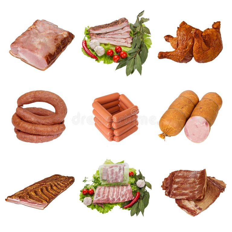 Set of a Different Meat Products Stock Image - Image of packing ...