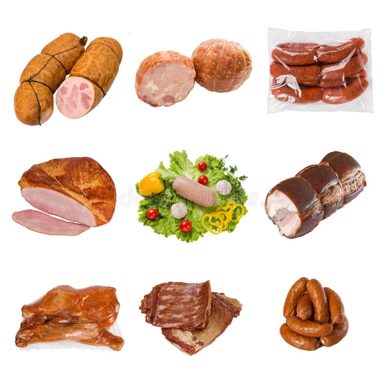 Set of a Different Meat Products Stock Photo - Image of culinary ...