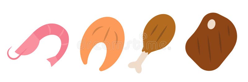 A Set of Different Meats. Meat for Every Taste. Different Meat Stock ...