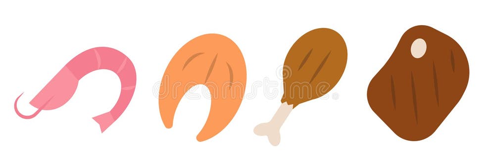 A Set of Different Meats. Meat for Every Taste. Different Meat Stock ...