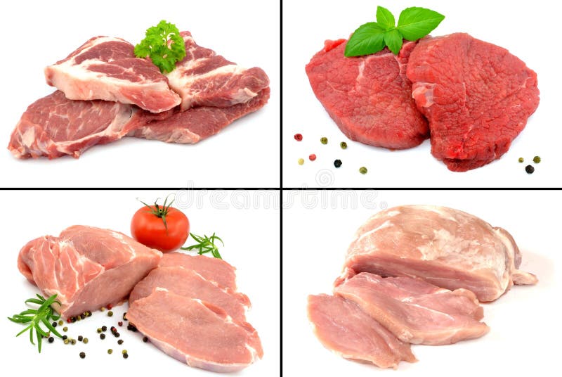 Set of various meats stock image. Image of neck, beef - 308054795