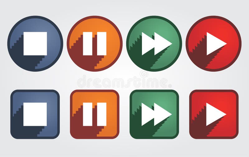 Set of Different Media Icons. Vector Stock Vector - Illustration of ...