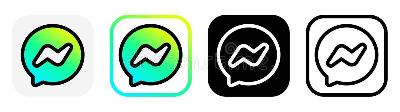 Set of Different Messenger Kids App Icons, Isolated on Transparent ...