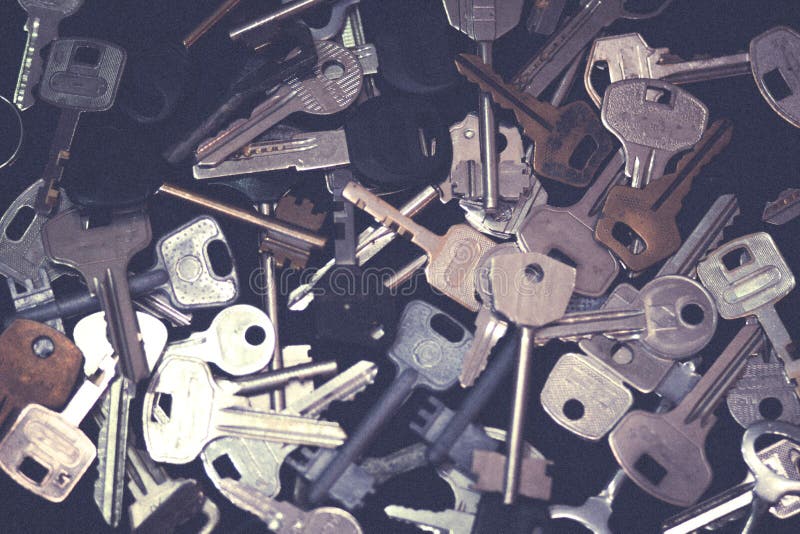 A Set of Different Metal Keys from Secret Locks Stock Photo - Image of ...