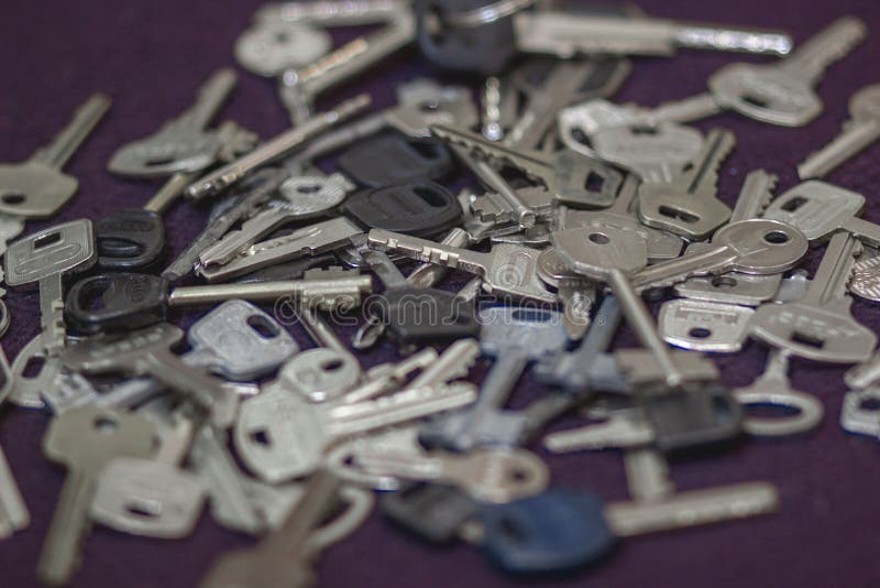 A Set of Different Metal Keys from Secret Locks Stock Image - Image of ...