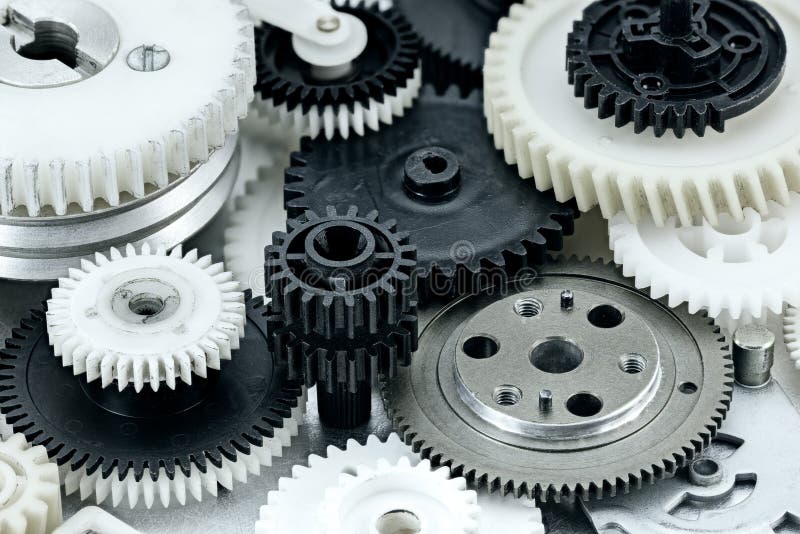 Set of Different Metal and Plastic Cogwheel Stock Image - Image of ...