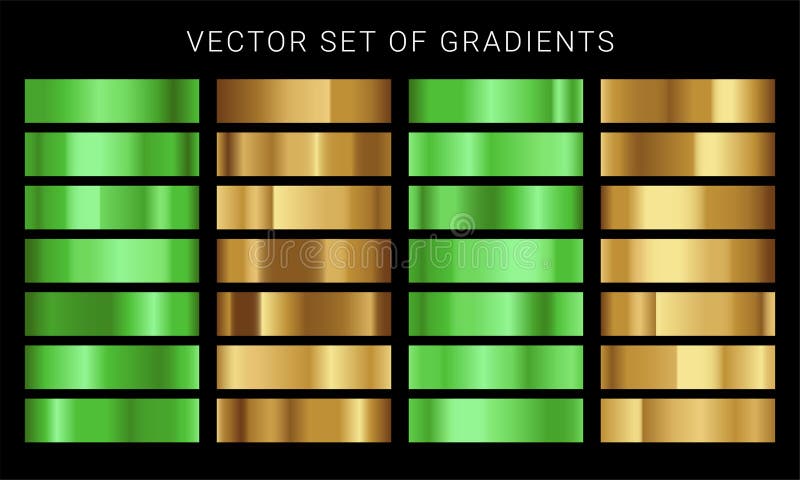 Set of Different Metallic Gradients Stock Vector - Illustration of ...