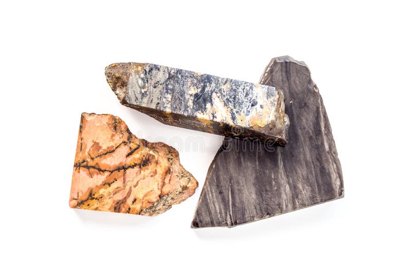 Set of Different Mineral Stones. Natural Rocks Top View Stock Image ...