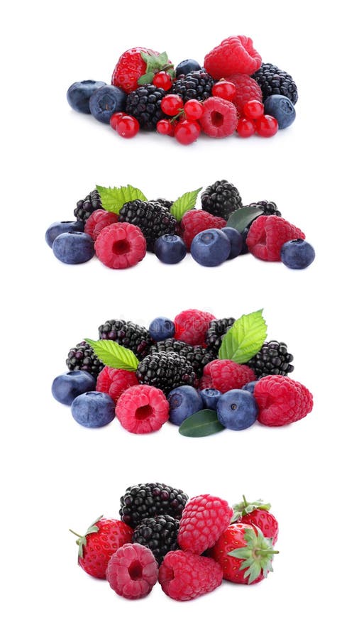 Set of Different Mixed Berries on Background Stock Photo - Image of ...