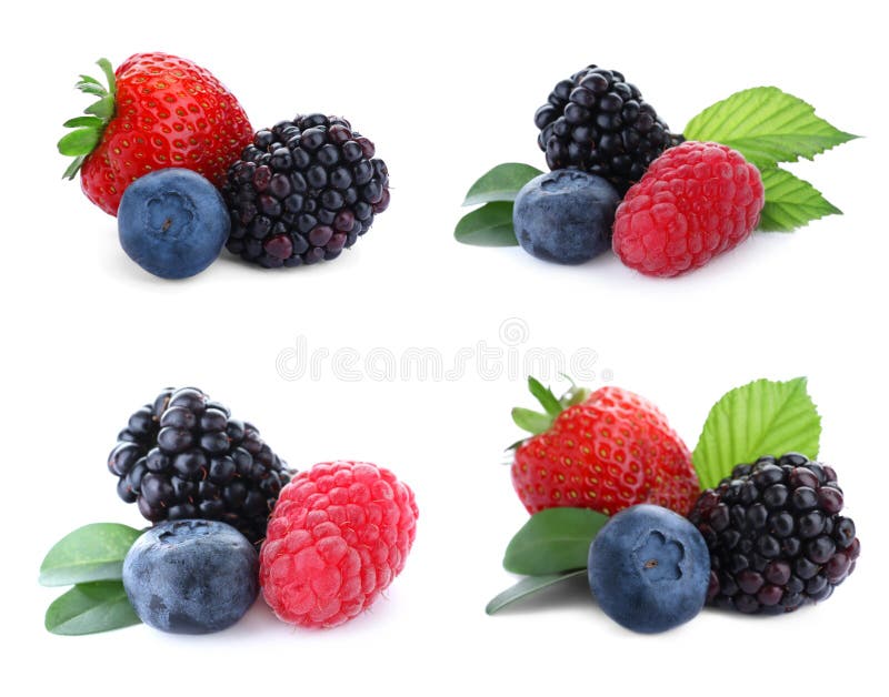 Set of Different Mixed Berries on Background, Banner Design Stock Photo ...
