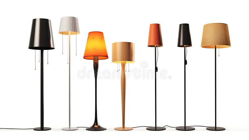 Set of Different Modern Hanging Lamps Isolated on White Background ...
