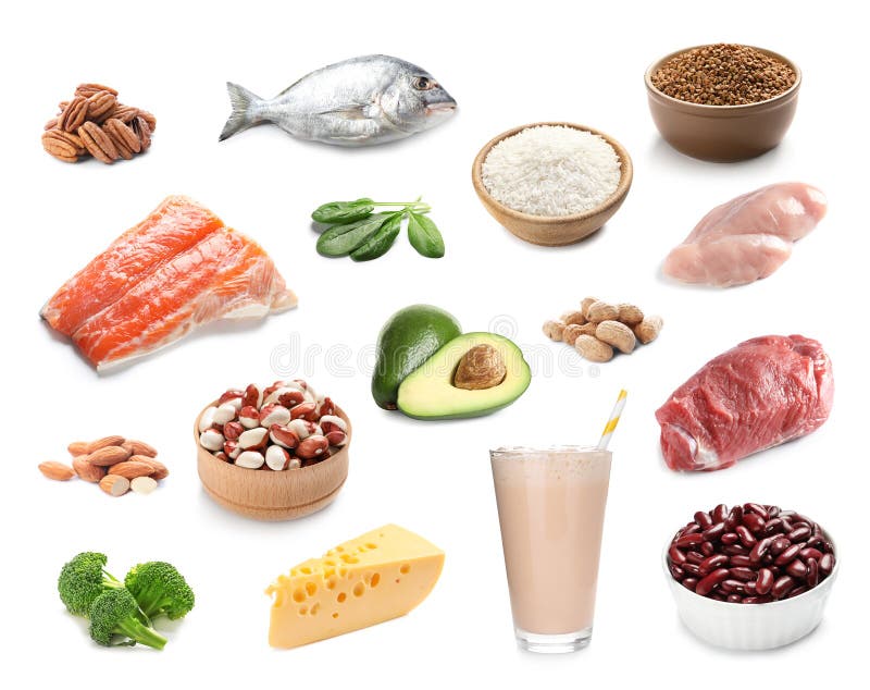 Set with Different Natural Protein Food Stock Photo - Image of diet ...