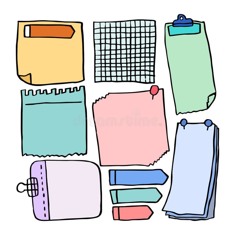 Stick Note Papers Vector Set Stock Illustrations – 392 Stick Note ...