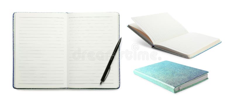 Set of Different Notebooks on Background. Banner Design Stock Photo ...