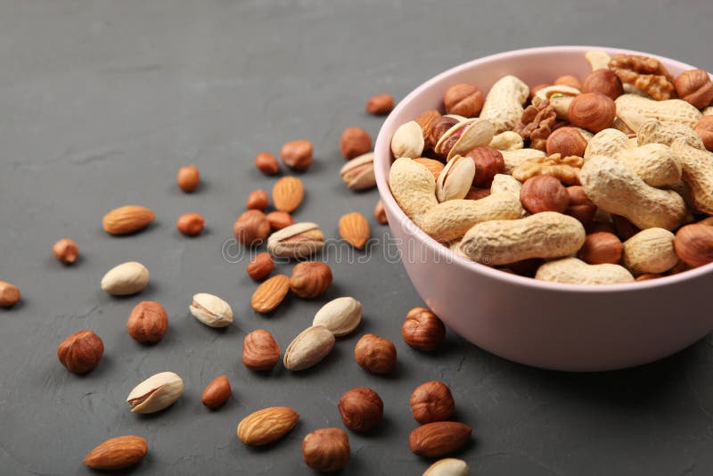 Nuts in the table stock image. Image of orange, leaf - 203958903