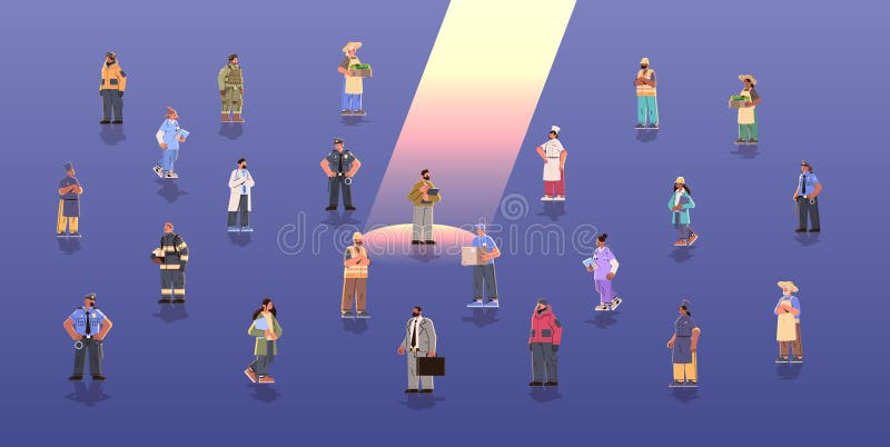 Set Different Occupation People Diverse Workers of Various Professions ...