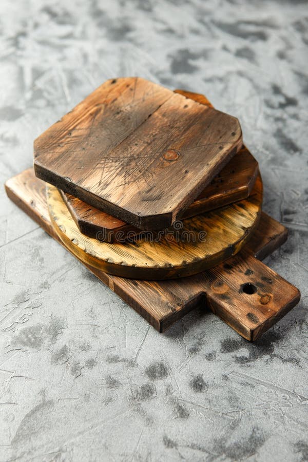 Set of Different Old Wooden Chopping Boards Stock Image - Image of ...