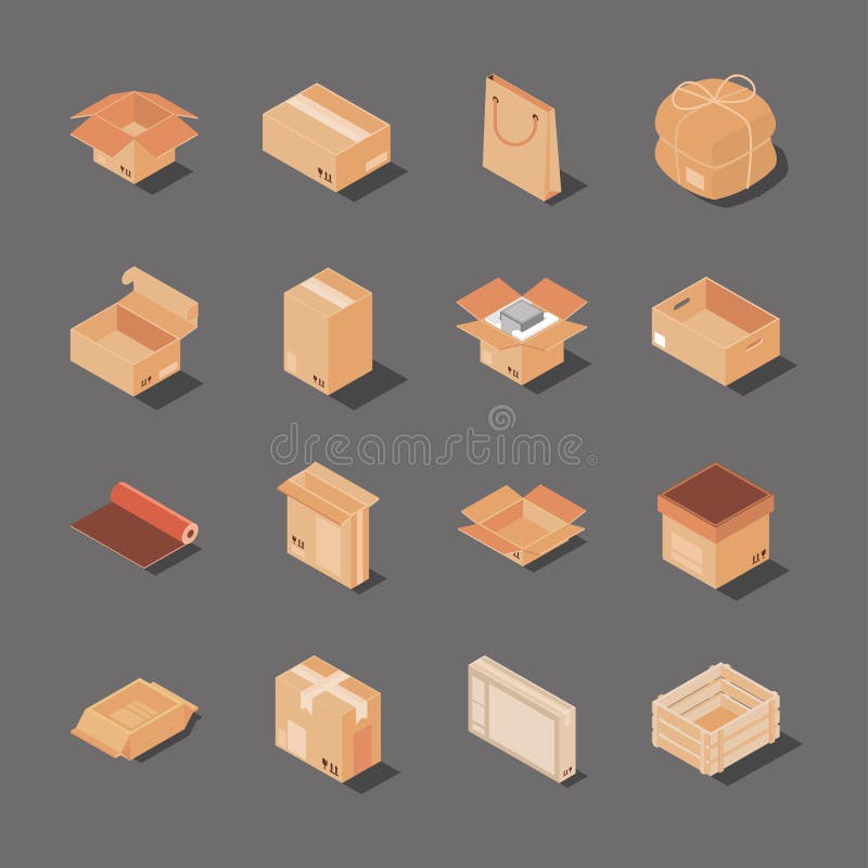 Set of different packing stock vector. Illustration of storage - 241700165