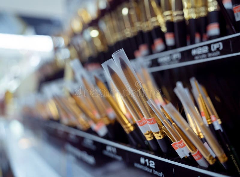 Set of Different Paint Brushes in the Store Stock Photo - Image of ...