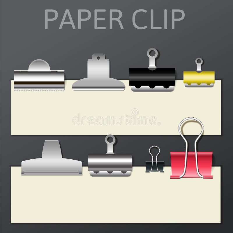 Set of Different Paper Clips for Your Design, Stock Vector ...