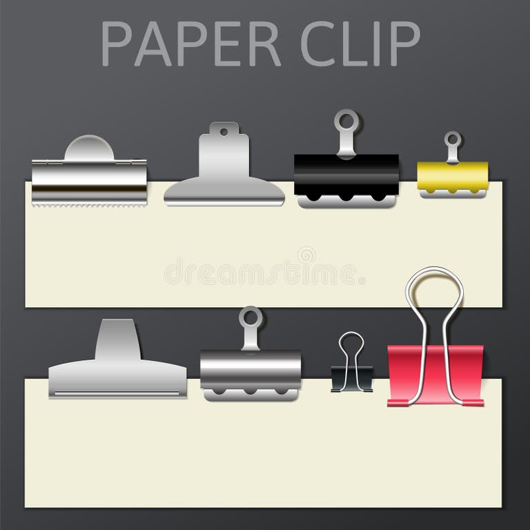 Set of Different Paper Clips for Your Design, Stock Vector ...
