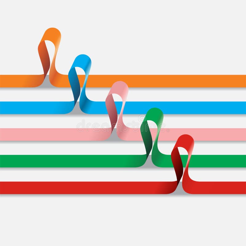 Set of Different Paper Ribbons. Vector Stock Vector - Illustration of ...