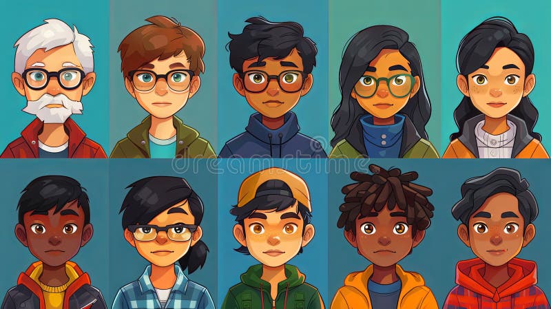 Set of Different People Avatars. Male and Female Characters Stock ...