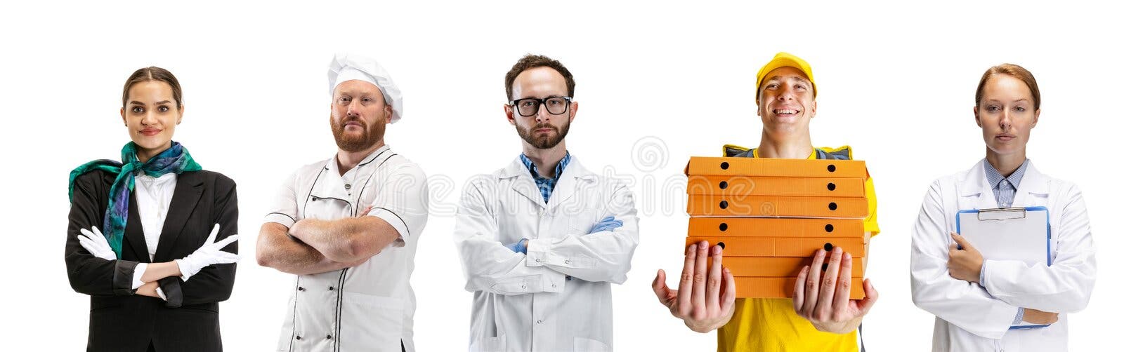 Portraits of Different Models on Multicolored Background. Flyer ...